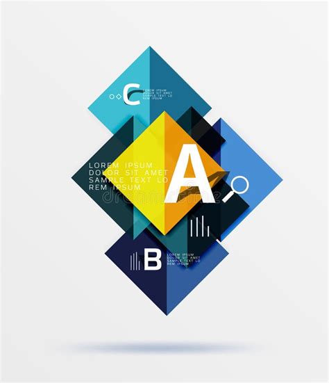 Overlapping Square Infographics Stock Illustration Illustration Of
