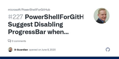 powershellforgithub suggest disabling progressbar when calling invoke