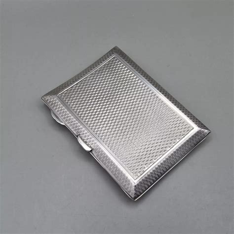 Antique Solid Silver Cigarette Case Art Deco Joseph Gloster Ltd Birmingham 1929