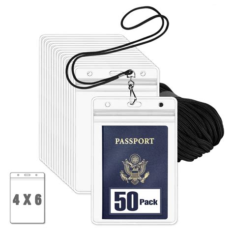 Buy MIFFLIN Lanyard And ID Passport Holder Set Black Lanyards Clear