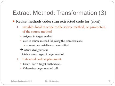 Ppt Software Engineering Key Refactorings Powerpoint Presentation
