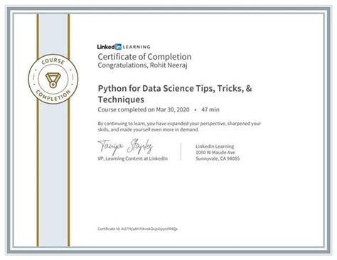 Certificate Ofcompletion Artificial Intelligence Foundations Neural Networks