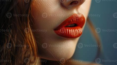 The Soft Velvety Texture Of Full Pouty Lips Ready To Be Kissed