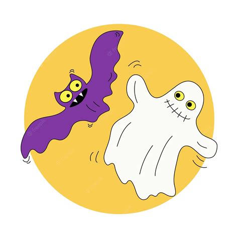 Murciélago Y Fantasma Vector Premium