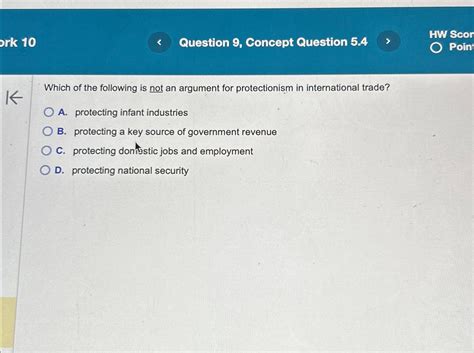 Solved Ork 10question 9 ﻿concept Question 54hw Scorwhich