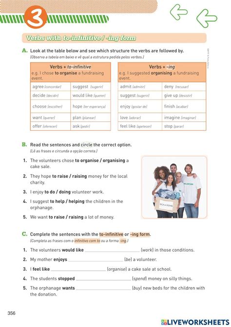 Full Infinitive Bare Infinitive Ing Form Worksheet Live 44 Off