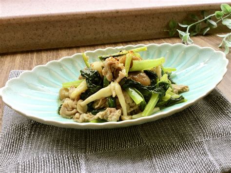 小松菜と豚肉の炒め煮 By 京都市南区役所 【クックパッド】 簡単おいしいみんなのレシピが394万品