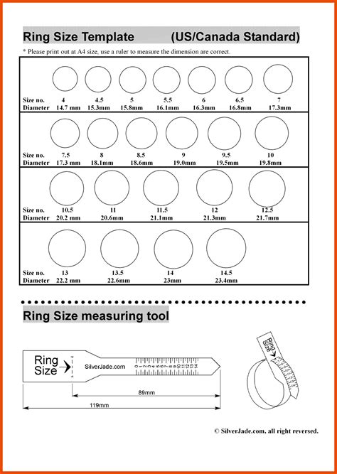 Ring Sizing Chart Printable Printable Free Templates