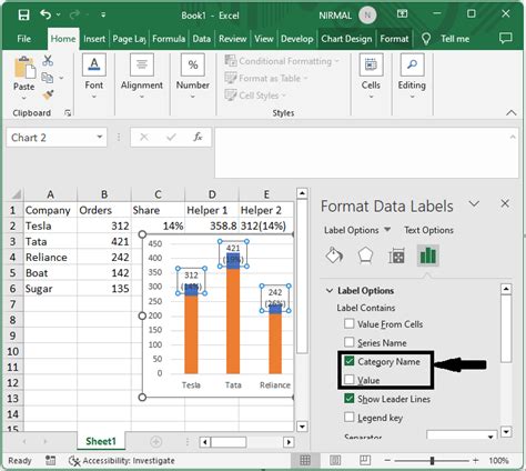 Excel 如何创建同时显示百分比和值的图表极客笔记