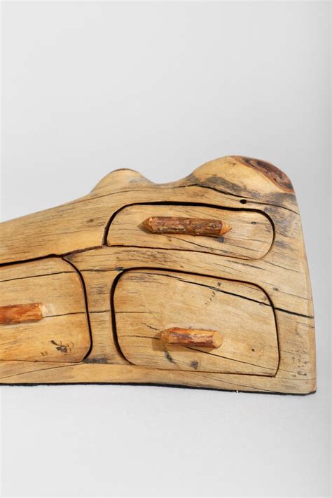 Carved Wood Jewelry Box Gem
