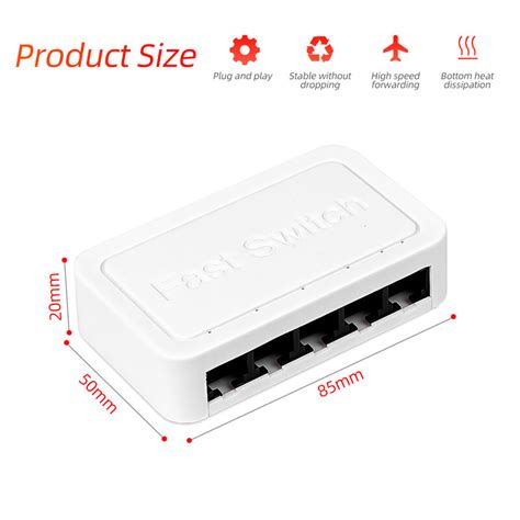 Kebidumei 미니 기가비트 네트워크 스위치 5 포트 이더넷 스위치 인터넷 분배기 데스크탑 10100 1000mbps