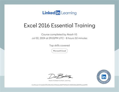 Akash Vs On Linkedin Certificate Of Completion