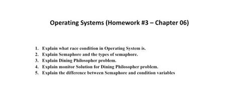 Solved Operating Systems Homework Chapter Chegg
