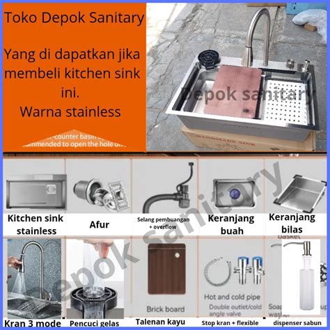 Jual Kitchen Sink Modern Kitchen Sink Luxury Black Bowl Stainless Steel Bak Cuci Piring