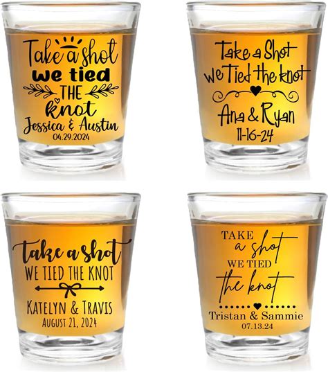 Personalized 50 Pcs Plastic Wedding Shot Glasses