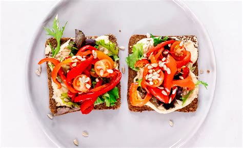 Easy Hummus And Roast Vegetable Salad Sandwich Meal Prep Gluten Free