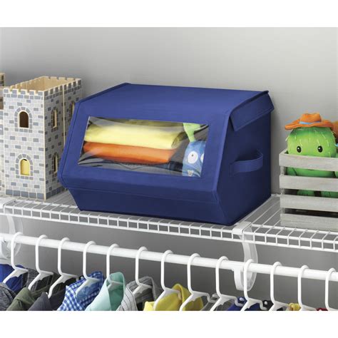 Whitmor Stackable Window Storage Box Blue 14 X 15 X 10 Walmart Com