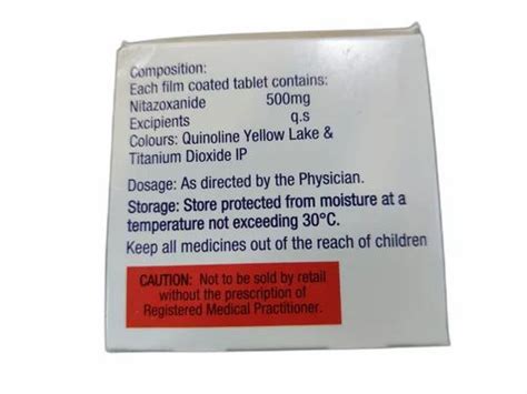 Nixanide 500mg Nitazoxanide Tablets At Rs 110 Stripe Alinia In