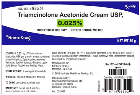 Triamcinolone Package Insert Prescribing Information