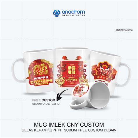 Jual Cetak Souvenir Gelas Imlek Mug Chinese New Year Tempah Mug