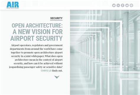 Open Architecture A New Vision For Airport Security Airport Industry