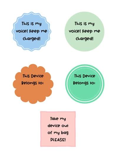 Free Color Printable Aac Device Labels Easy To Print And Stick