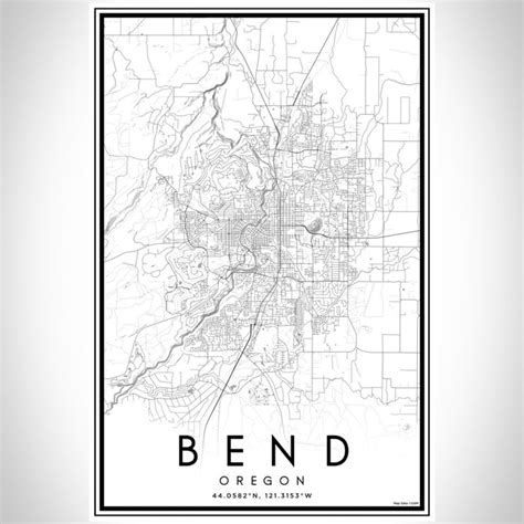 Bend Oregon Map Print In Classic — Jace Maps