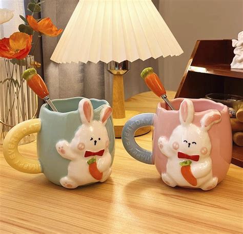 Cute Rabbit Ceramic Mugs Pn6194 Pennycrafts
