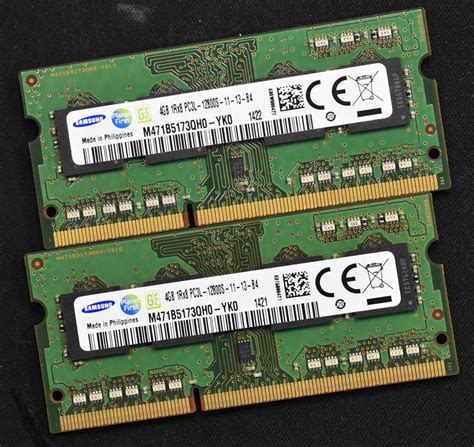 【目立った傷や汚れなし】8gb 4gb 2枚組 Pc3l 12800s Ddr3 1600 Sodimm 204pin 1rx8