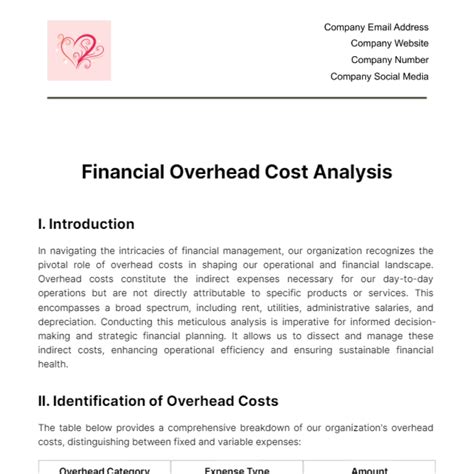 Financial Overhead Cost Analysis Template Edit Online And Download
