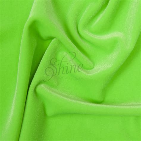 Lush Stretch Velvet Neon Green Shine Trimmings And Fabrics
