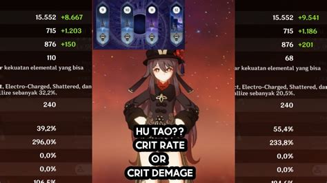 Hu Tao Crit Rate Or Crit Demage Genshin Impact Youtube