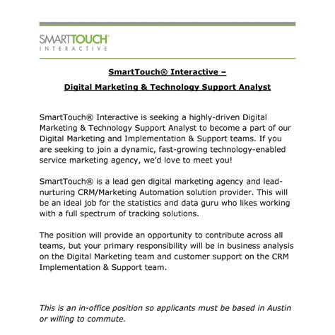 Dm And Tech Support Analyst Job Descriptionpdf Docdroid