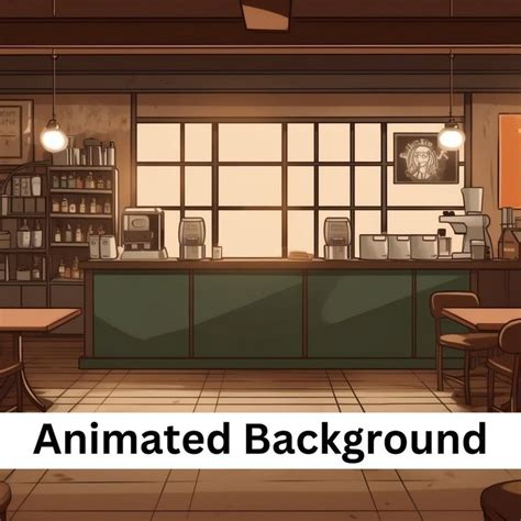 Anime Cafe Background Digital Drawing For Live Video Streaming