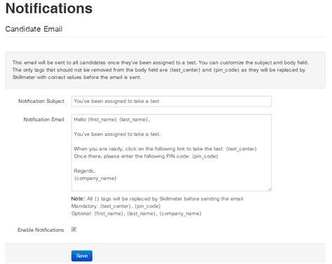New Feature Customize Candidate Emails Skillmeter