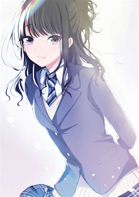 Safebooru 1girl Absurdres Arms Behind Back Bangs Black Hair Blazer