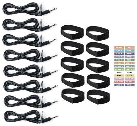 8 Cable Connection Kit For EDRUMin 8 MIDI Drum Trigger Reverb