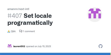 Set Locale Programatically · Amannn Next Intl · Discussion 407 · Github