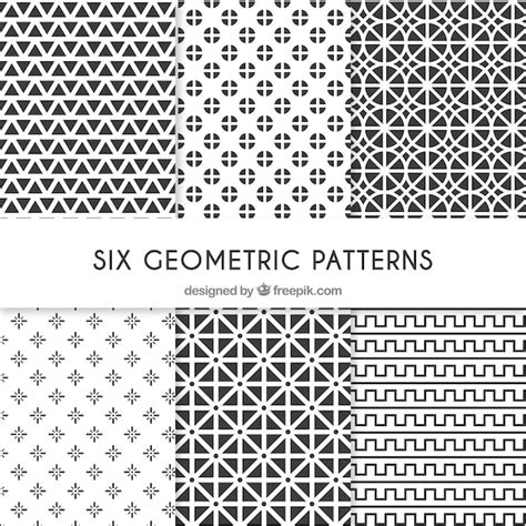 free vector six geometric patterns
