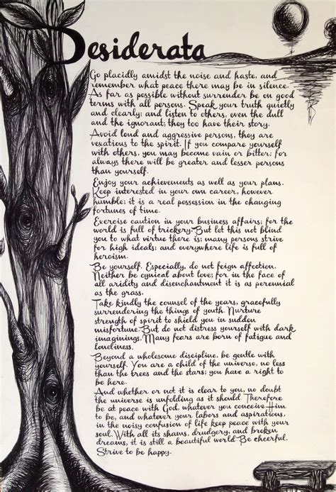 Desiderata Poem Image Free Printable Pdf