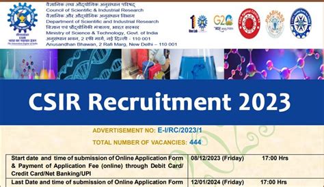 CSIR Recruitment 2024 Apply Online For 444 Posts