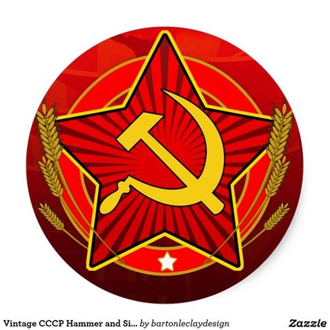 Vintage Cccp Hammer And Sickle Classic Round Sticker
