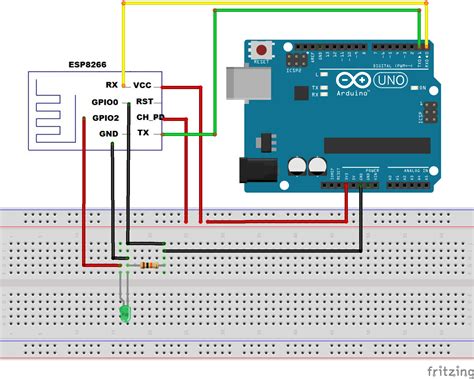 Схема подключения Esp8266 к Arduino Uno