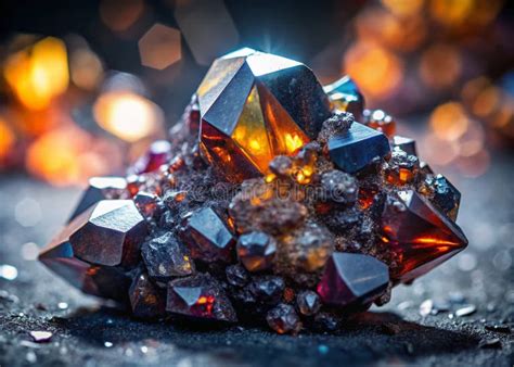 Closeup View Of Stunning Cassiterite Mineral Stone A Detailed Macro