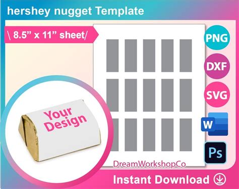 Nugget Mini Candy Wrapper Template Nugget Mini Chocolate Wrapper