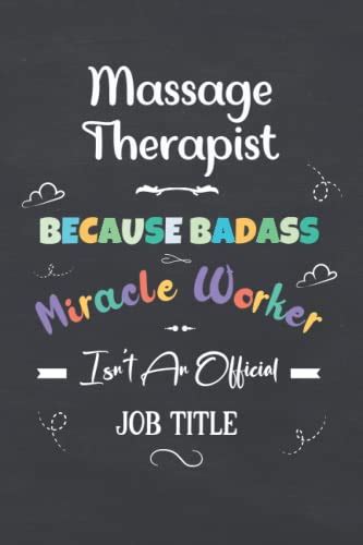 Massage Therapist Ts Funny Lined Blank Notebook Journal T For