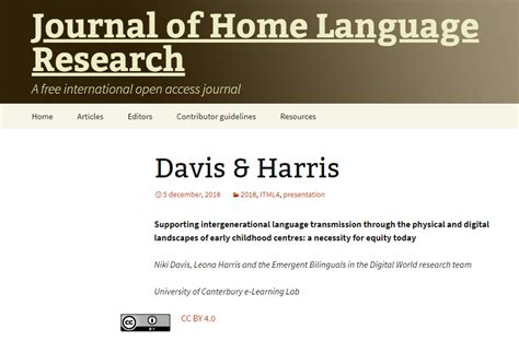 Support For Inter Generational Language Transmission