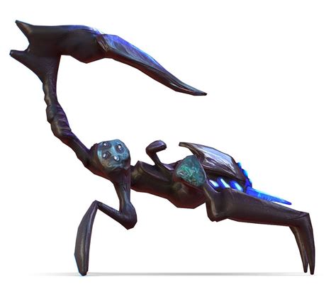 3d Model Blue Alien Ufo Mutant Scorpion Vr Ar Low Poly Cgtrader