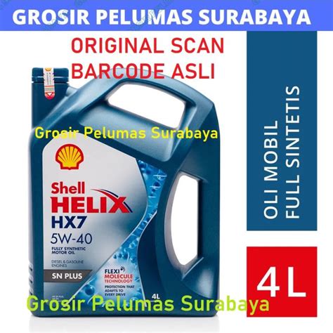 Oli Mesin Bensin Diesel Original Barcode Scan Shell Helix Hx7 Plus 5w 40 5w 40 Sn Plus Galon 4