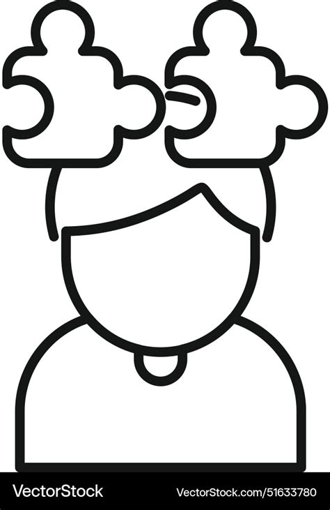 Young Man Solving Problem With Puzzle Pieces Over Vector Image